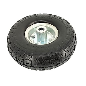 MaxxHaul 50501 Diameter 10" Flat Free All Purpose Tire with 5/8" Ball Bearing Axle Bore Dia, 10 inch, Black