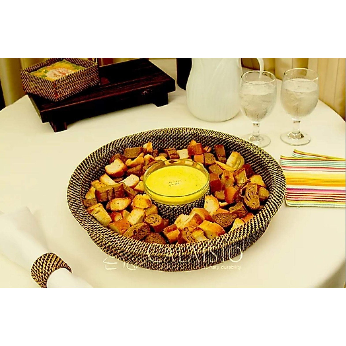 Calaisio, Large 16" Chip & Dip Serving Tray with Removable Glass Insert