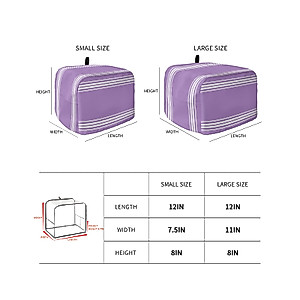 Toaster Dust Cover for Kitchen 2 Slice, Farmhouse Purple White Stripe Bread Maker Covers Toasters for Fingerprint Protector Washable Small Appliance Covers Accessories (12x7.5x8in)