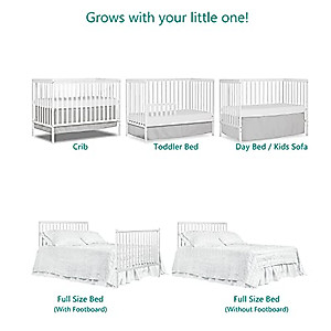 Dream On Me Synergy 5-In-1 Convertible Crib In White, Greenguard Gold Certified
