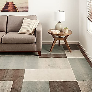 Superior Indoor Large Area Rug, Jute Backed, Perfect For Entryway, Office, Living/ Dining Room, Bedroom, Kitchen, Modern Geometric Patchwork Floor Decor, Clifton Collection, 8' x 10', Grey