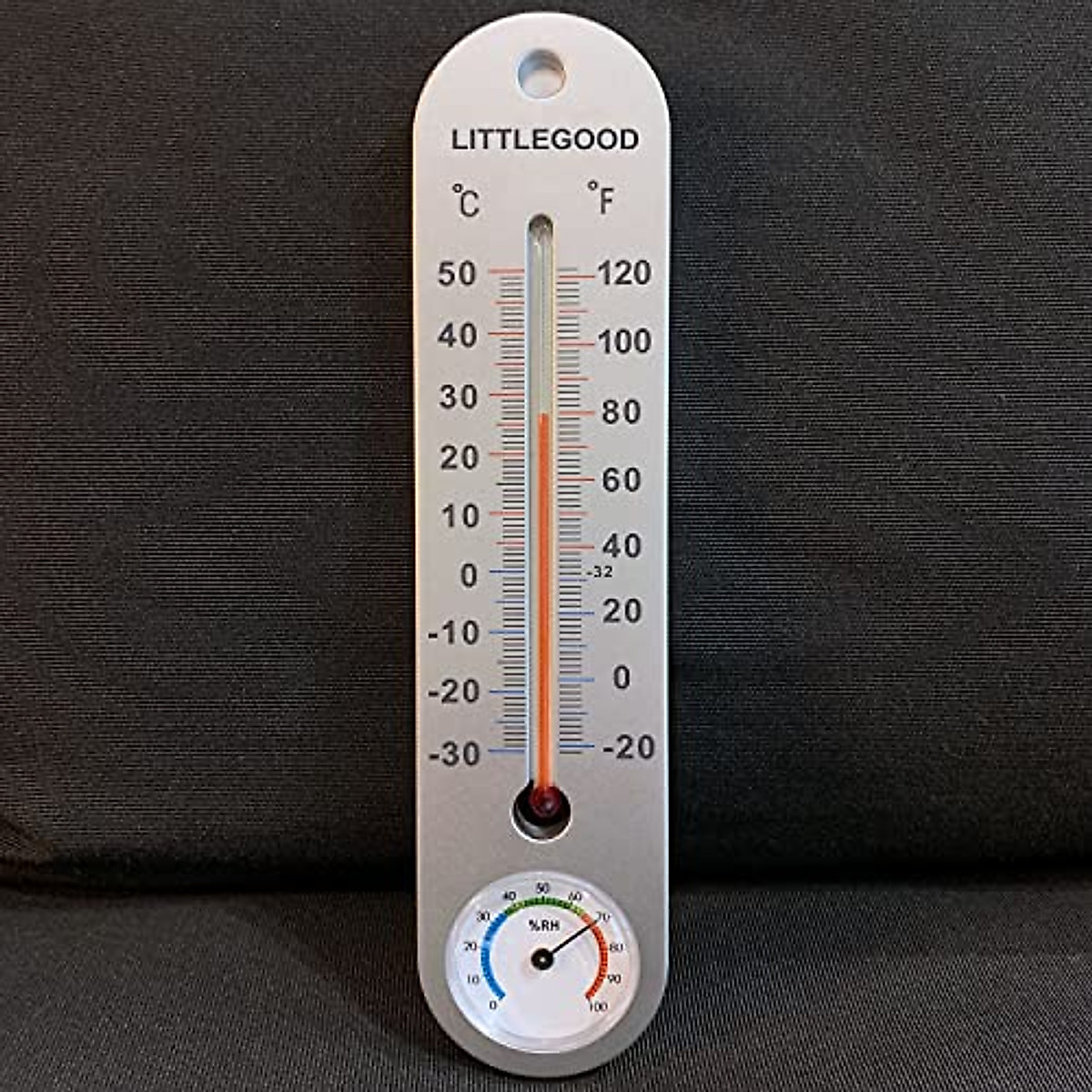LittleGood Thermometer Indoor with Humidity – 9.8 inch Wall Vertical Thermometer/Hygrometer, Temperature Monitor for Home, Household Thermometer for Room Temp