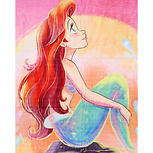 Disney The Little Mermaid Ariel Sunset Dreams Princess Throw Blanket 46" x 60" Soft Fleece Throw Blanket for Bed Couch