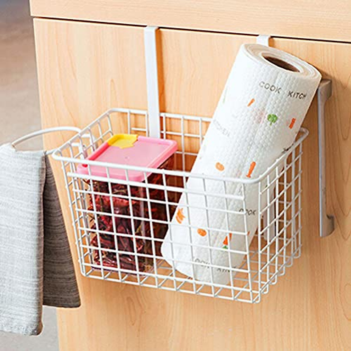 VOSAREA Wall Mount Bathroom Hair Care Hot Styling Tool Storage Basket Metal Wire Organizer Container for Hair Dryer Shampoo Lotion Conditioner Accessory Holder