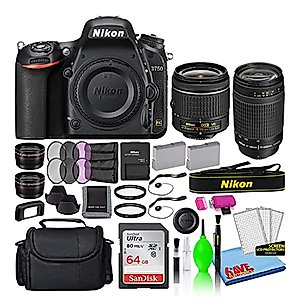Nikon D750 24.3MP DSLR Digital Camera with 18-55mm and 70-300mm Lenses (1543) Deluxe Bundle with SanDisk 64GB SD Card + Large Camera Bag + Filter Kit + Spare Battery + Telephoto Lens