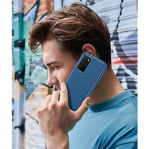 BNIUT for Samsung Galaxy A03s Case: Dual Layer Shockproof Protective Heavy Duty Cell Phone Cover Rugged with Non Slip Textured Back - Military Protection Bumper Tough - 6.5inch (Blue Navy)