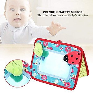 ViaGasaFamido Baby Mirror, Colorful Cute Baby Essential Developmental Safety Mirror Stroller Pedant Tool Children Early Educational Tool