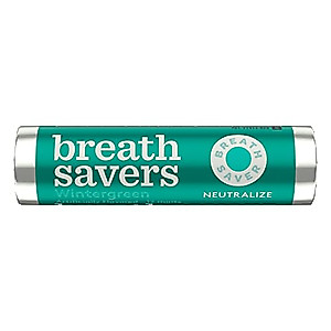 BREATH SAVERS Wintergreen Sugar Free Breath Mints Rolls, 0.75 oz (24 Count)