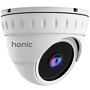 honic Clear Night Vision 2MP 90° Wide Angle (AHD TVI CVI 960H) Indoor Outdoor Dome CCTV Camera, 1080P Security IR Analog Camera, Waterproof Eyeball Cam for Surveillance