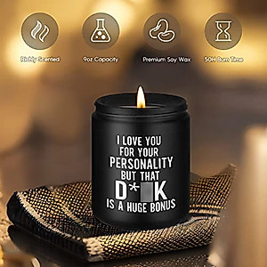 GSPY Scented Candles - Valentines Day Gifts for Men, Gifts for Him, Boyfriend Gifts, Husband Gifts - I Love You for Your Personality - Funny Anniversary, Birthday Gifts for Boyfriend, Husband, Fiance