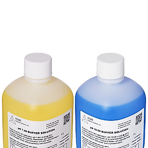 Acme Analytical Solutions pH 7 and 10 Buffer Solutions, 2 Liters, pH Meter Calibration Solutions, NIST Traceable Reference Standards, Designed for All pH Meters, pH Buffer Combo, 2 Quarts