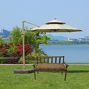 Srutirbo Waterproof Indoor/Outdoor Bench Cushion Garden Non-Slip Swing Chair Cushion,Thicken 8CM Loveseat for Patio Furniture Wicker Bench, Indoor Lounger Seat (47x19in, Light brown)