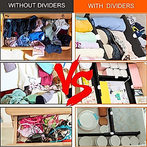 KIKILIE 8 Pack Kitchen Drawer Divider, 11-17 Inch Expandable Organizers for Clothing, Baby Clothes, Makeup, Utensils, Deep Dresser Organizer Dividers, 4 Tall Separators, White