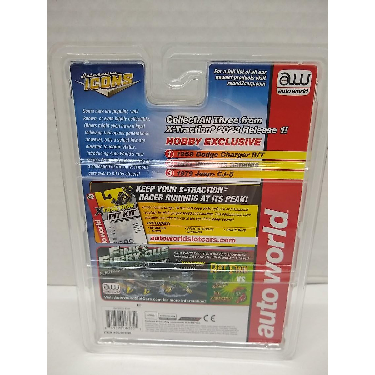 Auto World SC401-1 Automotive Icons 1969 Charger R/T HO Scale Electric Slot Car - Orange