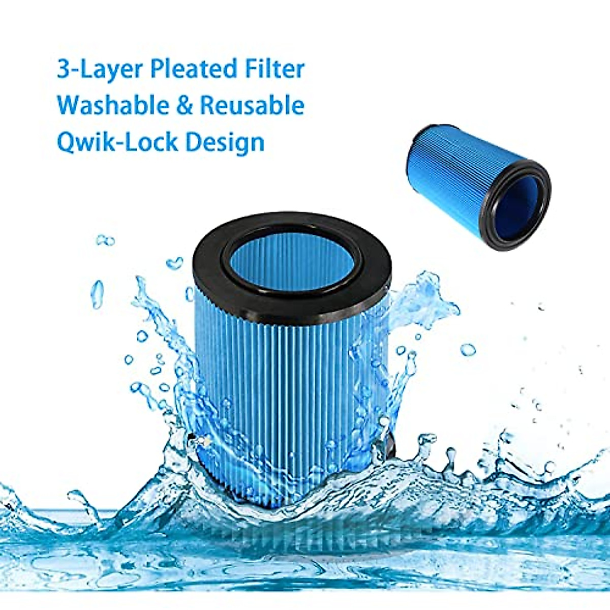 VF5000 Shop Vac Filters for Ridgid Shop Vac,3-Layer Pleated Paper vacuum filter Fits for Rigid Wet Dry Vacuums 5-20 Gallon for WD1450 RV2400A WD0970 WD1270 WD06700 WD1851 WD1680