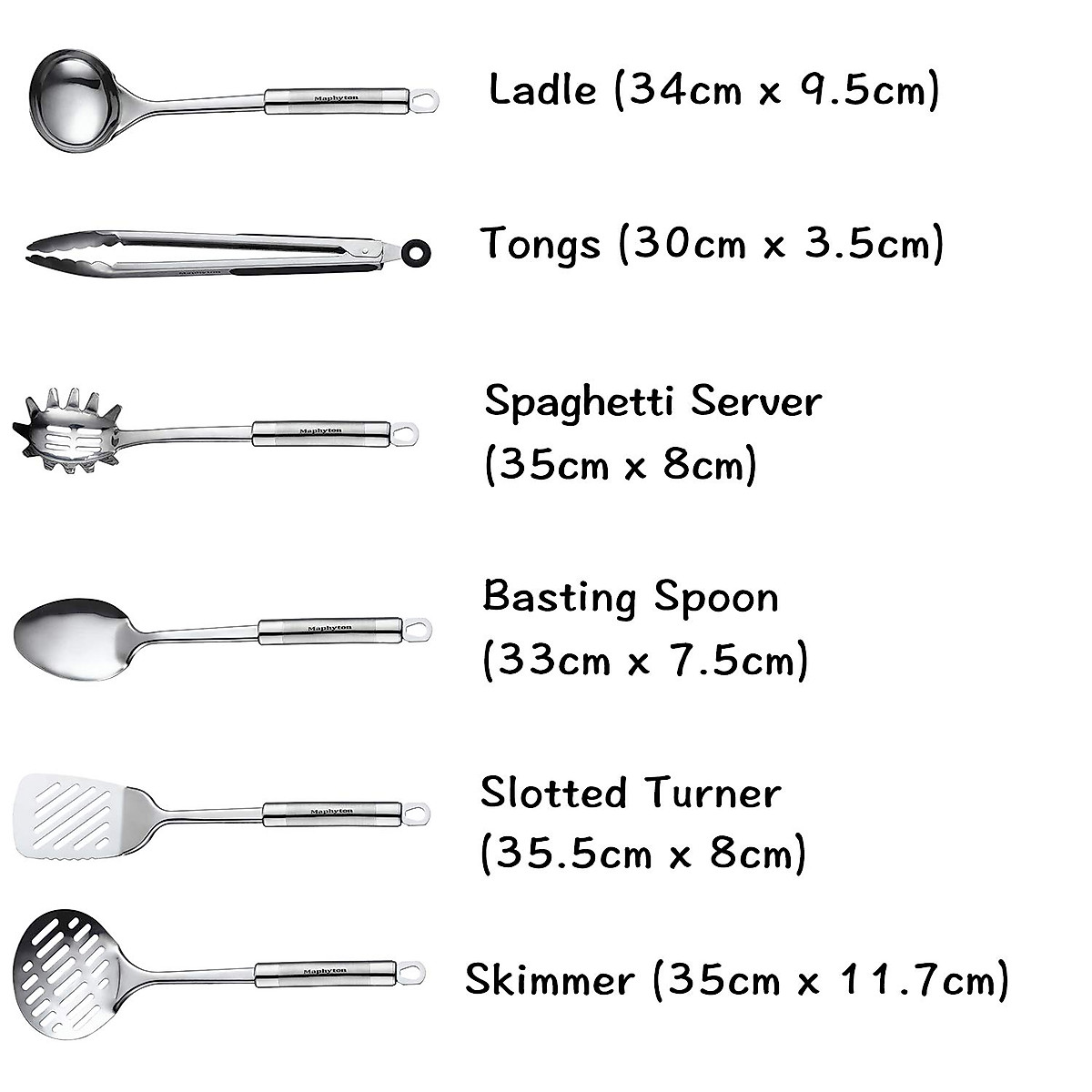 Maphyton Cooking Utensil Set, 11 PCS Stainless Steel Kitchen Utensil Set, Nonstick Kitchen Gadgets Cookware Set with Spatula