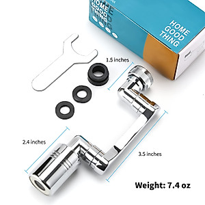 2 Pcs 1080 Rotating Faucet Extender, Kitchen Faucets with Four layer filter,Brass Manufacturing 360 Faucet Aerator for Washing Eye/Hair/Face.