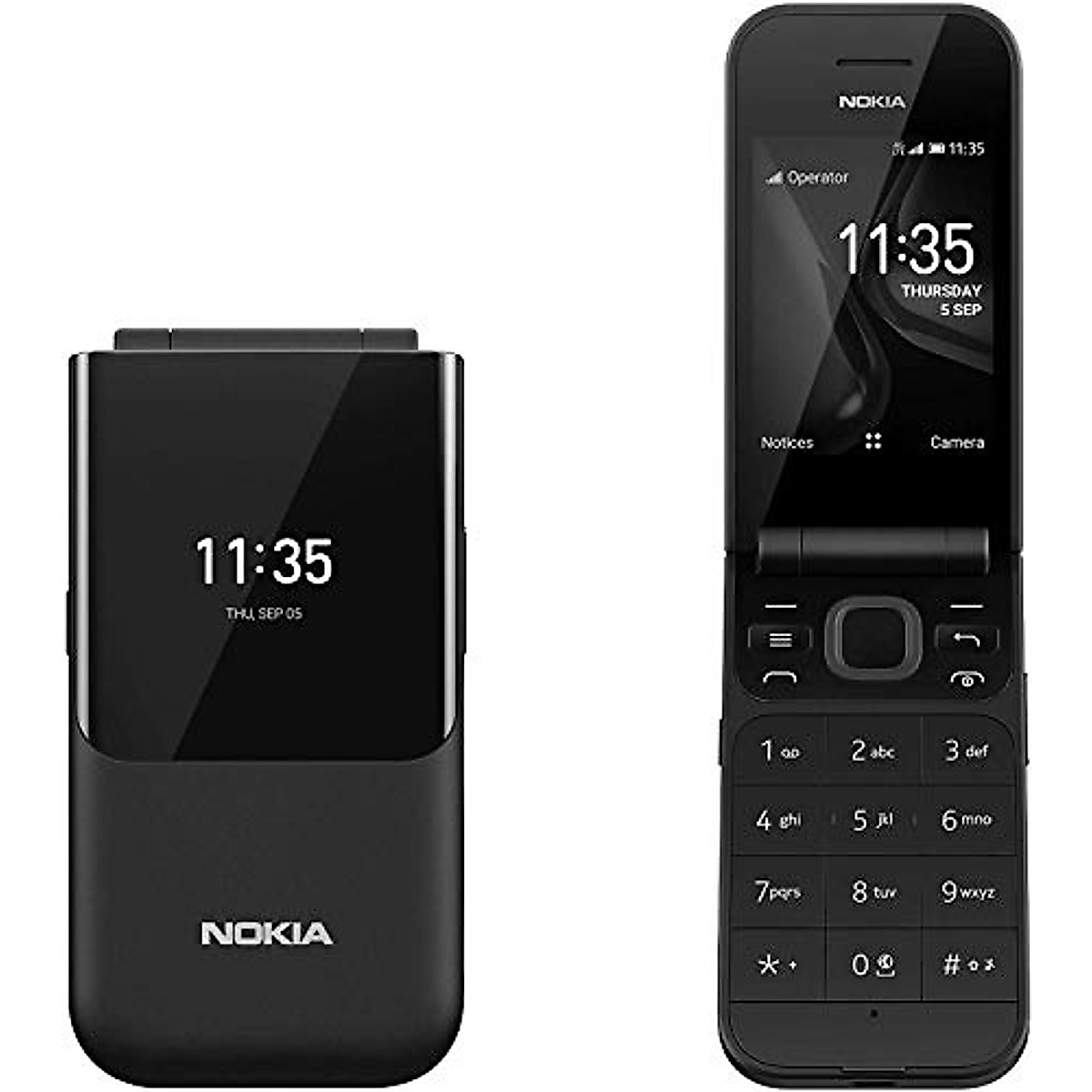 Nokia 2720, 2.8" (TA-1170) 4GB, Dual SIM, Flip Phone, GSM Unlocked, International Version, No Warranty - Black