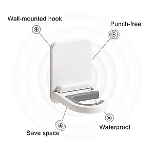 HomeSoGood 3Pcs Broom Mop Holder Wall Mount Self-Adhesive Mop Hanger Organizer Garage Kitchen Bathroom Storage Multi-Purpose Hooks(2.76inch,White)