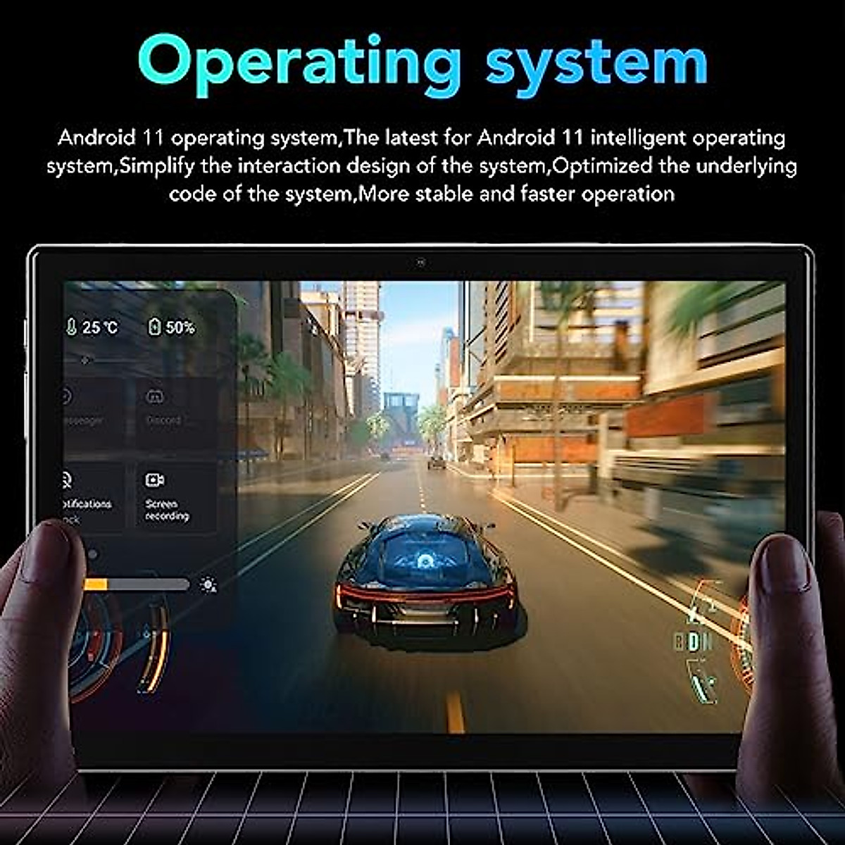 DAUERHAFT HD Tablet PC, 10.1 Inch HD Tablet 8 Core MTK6750 Chip 6GB RAM 64GB ROM Multifunction 8 MP Front Camera US Plug 110-240V for Work for Learning (Gold)