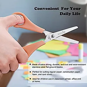 Scissors Bulk for Kids, EZZGOL 36 PACK 5” Safety Blunt Tip Student Scissors, 6 Macaron Colors Kid Craft Scissors for Cutting Regular Paper,Construction Paper,Cards