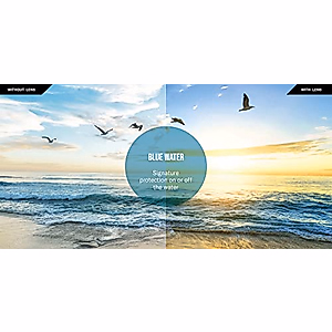 Revo Descend XL: Polarized Filters UV, Large Rimless Rectangle Rectangular Sunglasses, Black Frame with Blue Water Lens (RE 1070XL 01 BL)