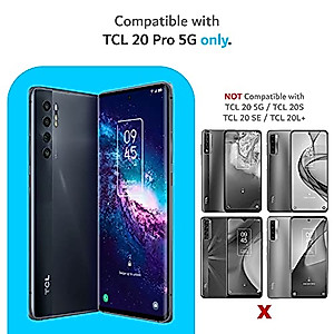 TUDIA DualShield Designed for TCL 20 Pro 5G Case, [Merge] Shockproof Heavy Duty Military Grade Dual Layer Tough Slim Protective Case - Matte Black
