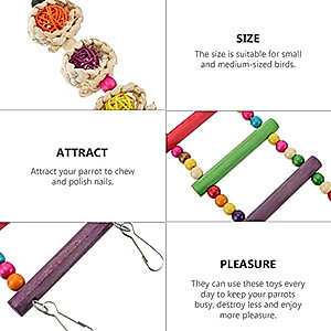 PATKAW Chicken Swing Toys 8 Pcs Parrot Bird Toy Bird Perch Bird Cage Hammock Toy Set Wooden Hammock Wooden Swing