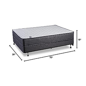 Greaton, 10-Inch Medium Plush Tight top Innerspring Mattress & 8" Wood Box Spring Set with Frame, Twin