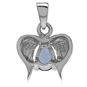 Silvershake Genuine Tanzanite 925 Sterling Silver Angel Wings Pendant