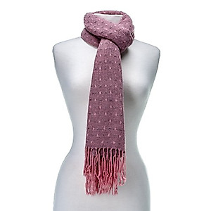 Noble Mount 'Toasty' Warm Soft Premium Winter Scarf - Dot Pattern - Dusty Pink