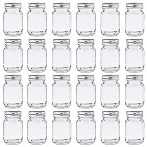 GPK4ALL 2oz Mason Jar with Silver Lid for Honey Jam Spice Pack of 24 Sets