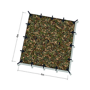DD Hammocks Tarp 4x4 - MC (13ft x13ft**) - 100% Waterproof - Lightweight & Multifunctional Rainfly Square Camo Tarp Tent Group Shelter for Camping Bushcraft & Scouts