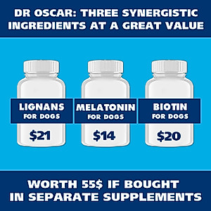 HMR Lignans and Melatonin for Dogs with Cushings. Superior 3in1 Formula with Biotin. Adrenal Support, Helps Maintain Normal Cortisol Levels. Better Than Lignans & Melatonin Only. Skin & Coat Support