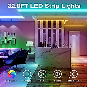 DAYBETTER Led Strip Lights 32.8ft Kit with Remote and Power Supply Color Changing