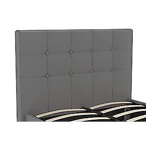 DHP Rose Upholstered Platform Bed with Button Tufted Headboard and Footboard, No Box Spring Needed, Twin, Gray Linen