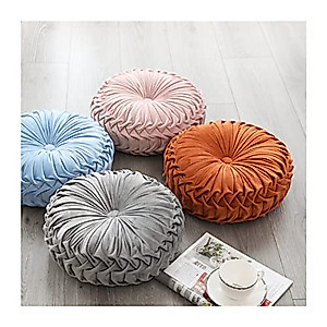 Baiyuruodie Round Velvet Pillow, Sofa Bed Bedroom Decorative Throw Pillow (38cm, Light Pink)