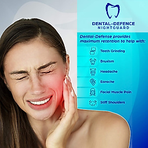 Dental-Defense Professional Dental Guard, Anti Grinding Dental Night Guard, TMJ Relief, Bruxing, Reduces Teeth Clenching, Nightguard, Anti Grinding Teeth Protector, 2 Pack, Made in The USA