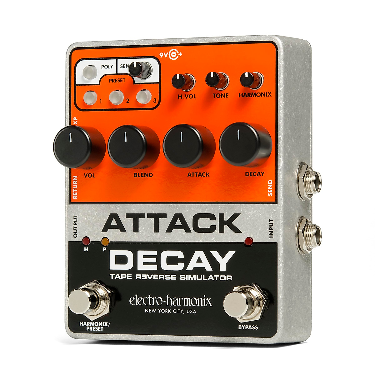Electro-Harmonix Attack Decay Pedal, Model Number ATTACK DECAY, Multi Color, Electric Guitar Electronics Distortion Simulator