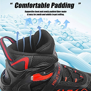 Huatinent Adjustable Inline Skates for Women and Men, Men Roller Skates for Adult Female Male with Brake, Patines para Mujer for Youth Teens Boys and Girls