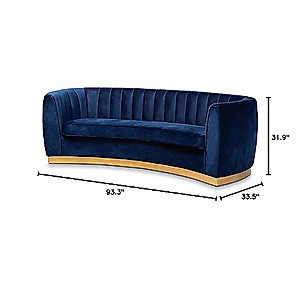 Baxton Studio Sofas, Royal Blue/Gold