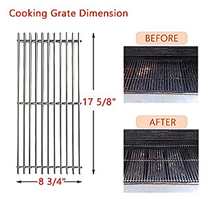 BQMAX Replacement Parts Kit for Master Forge BG179A, Stainless Steel Cooking Grid Grates and Heat Plates Grill Parts for Master Forge BG179A, BG179AO Grill Parts