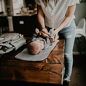 Parker Baby Diaper Backpack - Large Diaper Bag with Insulated Pockets, Stroller Straps and Changing Pad -"Birch Bag" - Cream