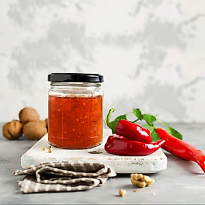 Hexagon Glass Jars with Black Lids, 20pcs 6oz Canning Jars for Jam Honey Jelly Candy Candle Wedding Favors Baby Shower Favors Spice Jars Crafts with 40 chalkboard stickers and one pen for labeling