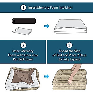 Friends Forever Memory Foam Orthopedic Dog Bed Lounge Sofa, Machine Washable Removable Cover, Premium Extra Soft Faux Suede Edition, Indoor Calming Couch Mattress With Bolster Rim , Khaki Beige Large