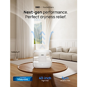 Dreo Smart Humidifier, Cool Mist Humidifiers for Bedroom, Quiet 4L Top Fill Ultrasonic Humidifiers for Home Office Plant & Baby with Nightlight, LED Display, 32H Runtime, APP/Voice Control, HM311S