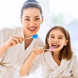 300 Pieces Oral Swabs Disposable Mouth Swabs Sponge Dental Swabsticks Unflavored for Mouth Cleaning Oral Care Health, Pink and Blue (not Individual Packing)