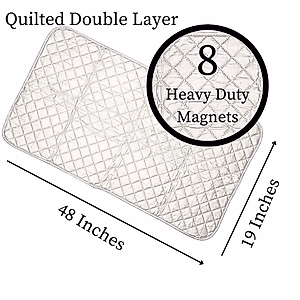 Evelots Ironing Mat Pad for Top of Washer, Dryer, Table - Portable Iron Board Replacement - 8 Strong Magnets - Heat Resistant - Extra Long 48 Inches