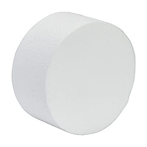 4 Piece Round Foam Cake Dummy Set for Decorating, 12" Tall Fake Cake in 4 Sizes for Birthday, Wedding Display (3, 4, 5, and 6 In)