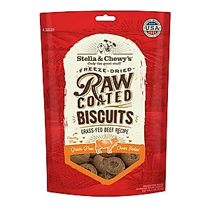 Stella & Chewy’s Freeze-Dried Raw Coated Dog Biscuits – Grass-Fed Beef Recipe – Protein Rich, Grain Free Dog & Puppy Treat – Great Snack for Training & Rewarding – 9 oz Bag